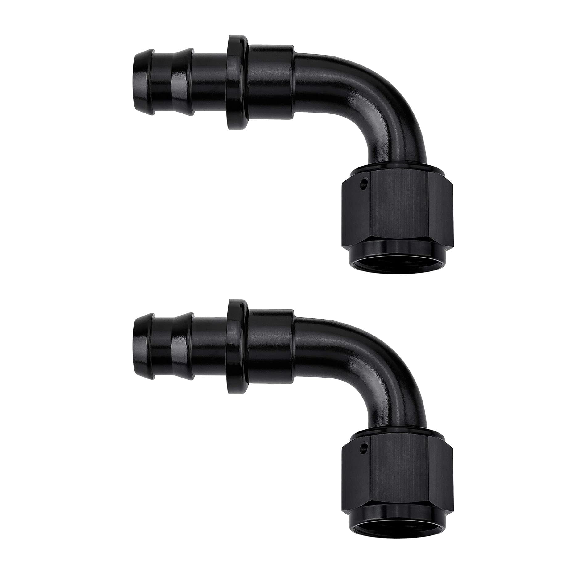 Aluminum 90 Degree Push-Lock Swivel Hose Fitting, Rubber Fuel Line ...
