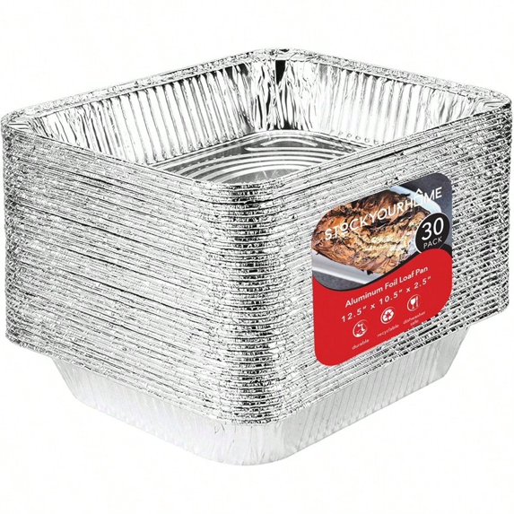 Aluminum 9x13 Disposable Foil Pack Of 30 Half Size Deep Steam Table for ...