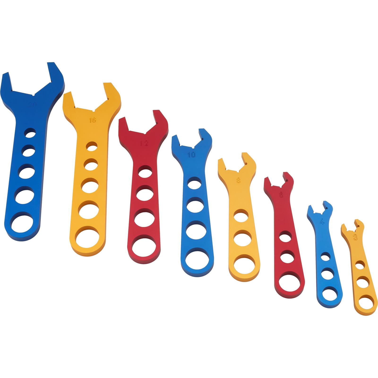 Speedway Motors Aluminum AN Fitting Wrench Set, 8-Piece, CNC ...