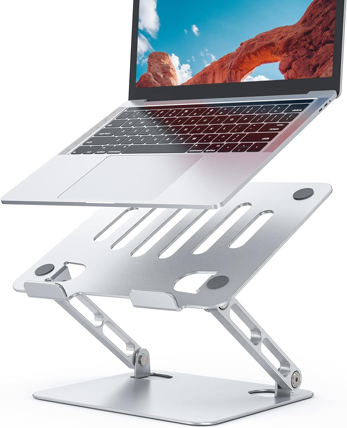 Aluminum Adjustable Laptop Stand for Desk, , Ergonomic Foldable Laptop ...