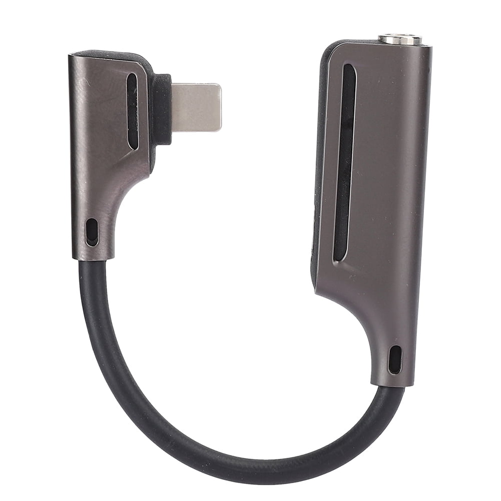 Aluminum Alloy 2-in-1 Headphone Charger Adapter, 3.5mm Earphone Jack ...