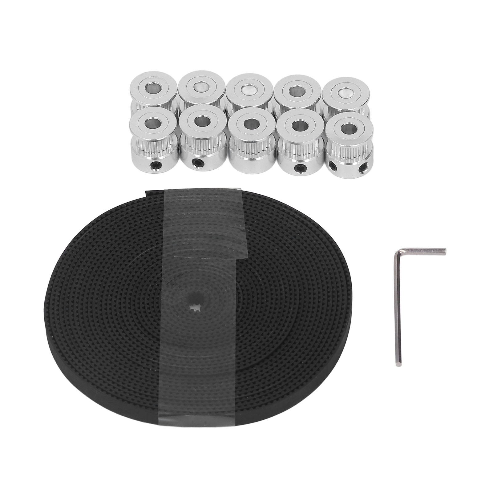 Aluminum Alloy 20 Tooth Synchronous Wheels Rubber 6mm Timing Belt Kit ...