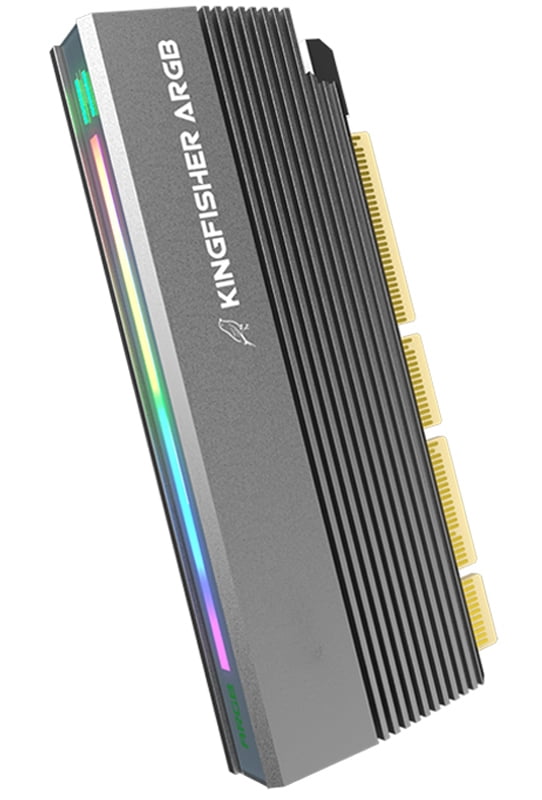 Aluminum Alloy 5V 3Pin ARGB PCIE 4.0 to NVME Protocol Adapter Card with ...