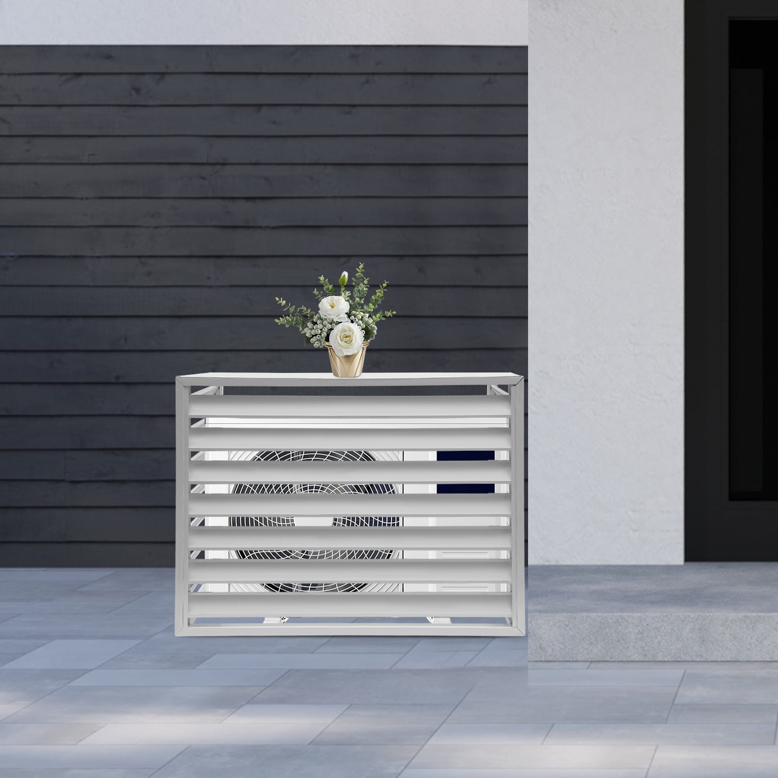 Aluminum Alloy Air Conditioner Fence Screen, White Air Conditioner ...