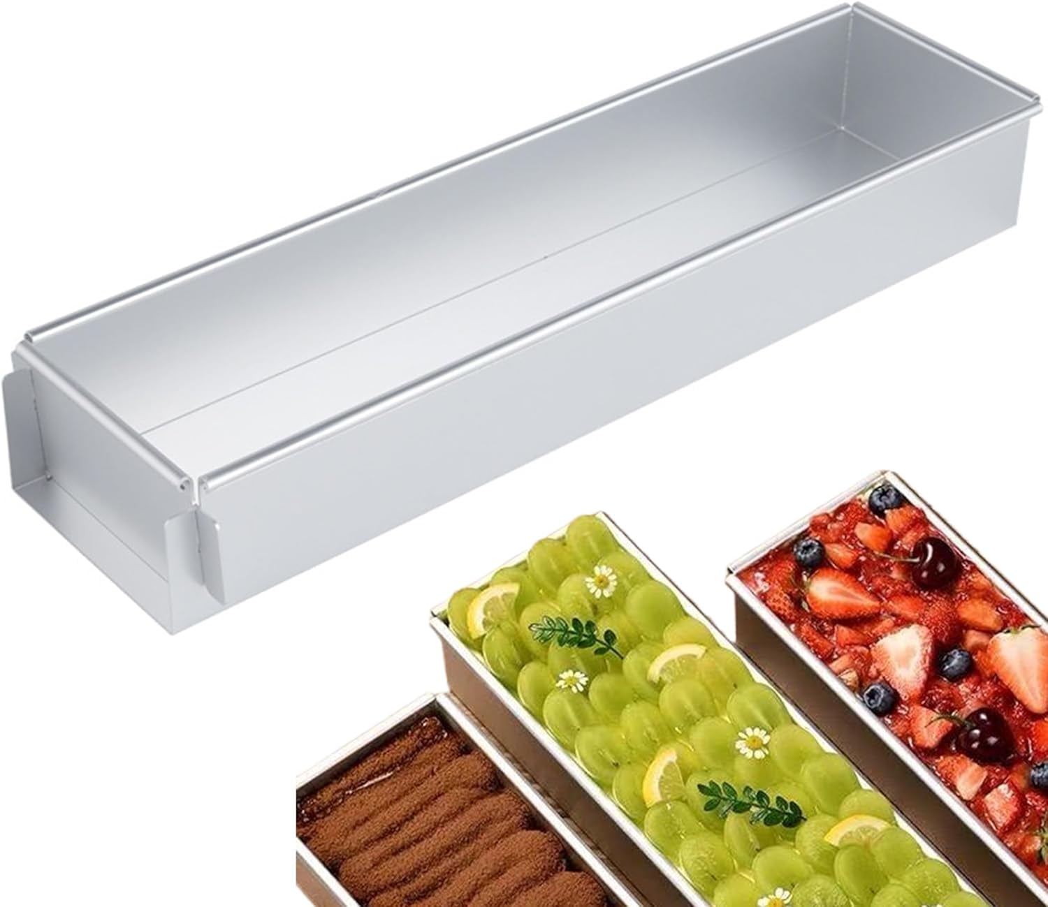 Aluminum Alloy Baking Pan: Nonstick Rectangle Cake Mold, Removable Side ...