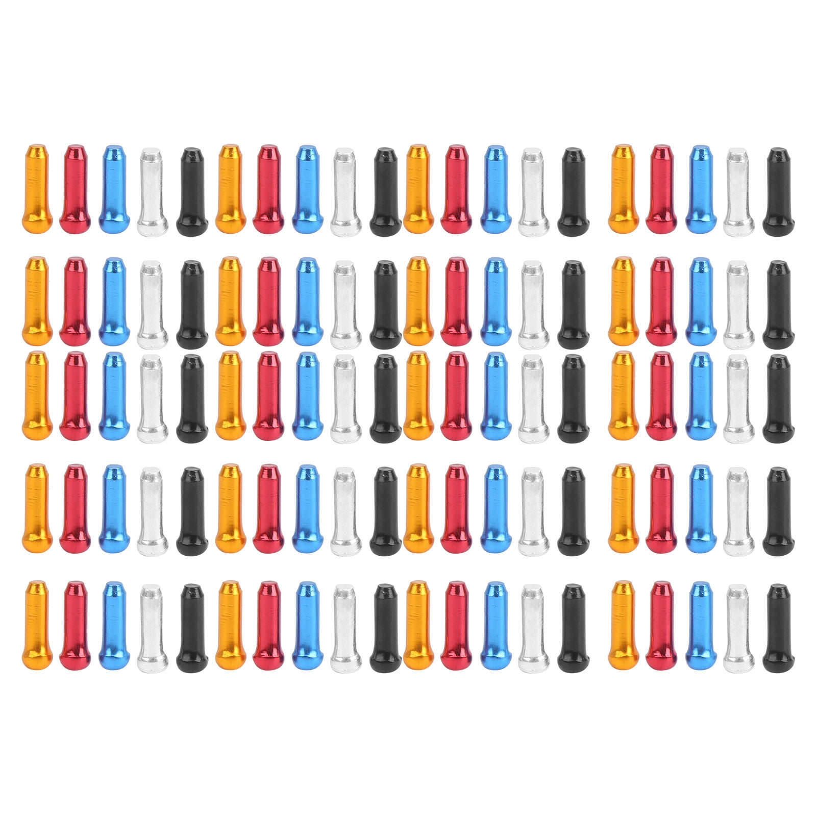 Aluminum Alloy Bike Cable End Caps, 100PCS/Set, 5 Color Assorted ...