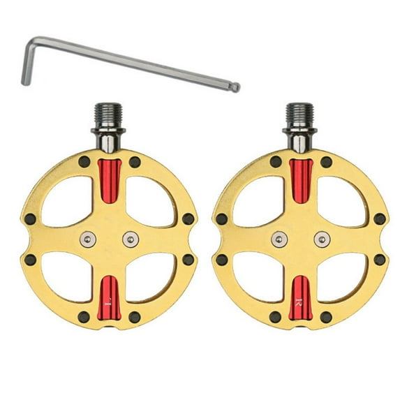 Aluminum Alloy Bike Pedals Steel Axles 3 Bearing System Wide Platform Antislip Studs Sealed ...