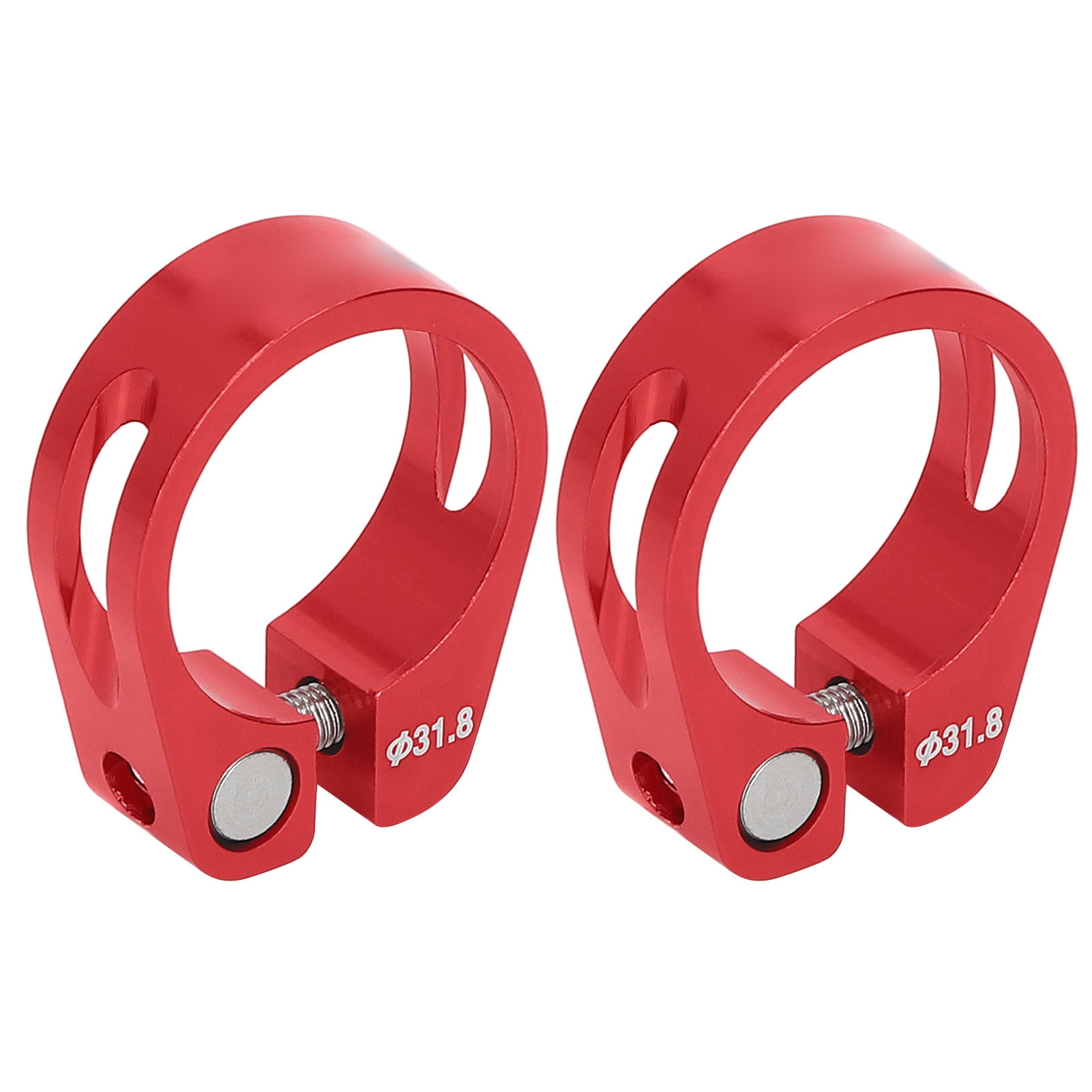 Aluminum Alloy Bike Seat Post Clamp, Quick Release, Red, 2 Pieces for ...