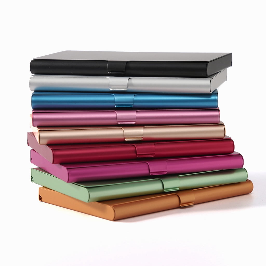 Aluminum Alloy Business Card Holder, Colorful Metal Card Case Organizer ...