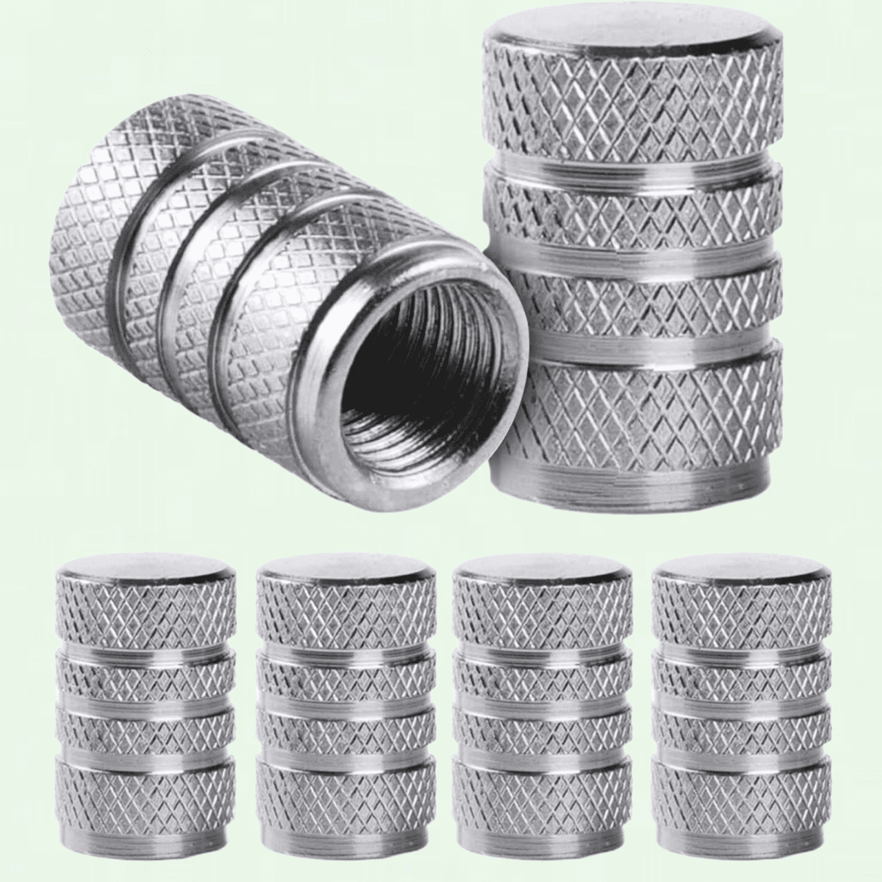 Aluminum Alloy Car Tire Caps - 4 Pack, Silver, Universal Valve Stem ...