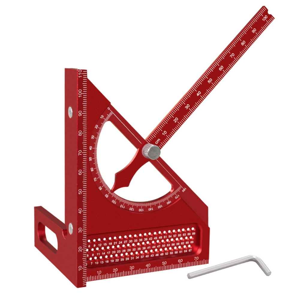 Aluminum Alloy Carpentry Protractor 180 Degree Adjustable Angles Tool ...