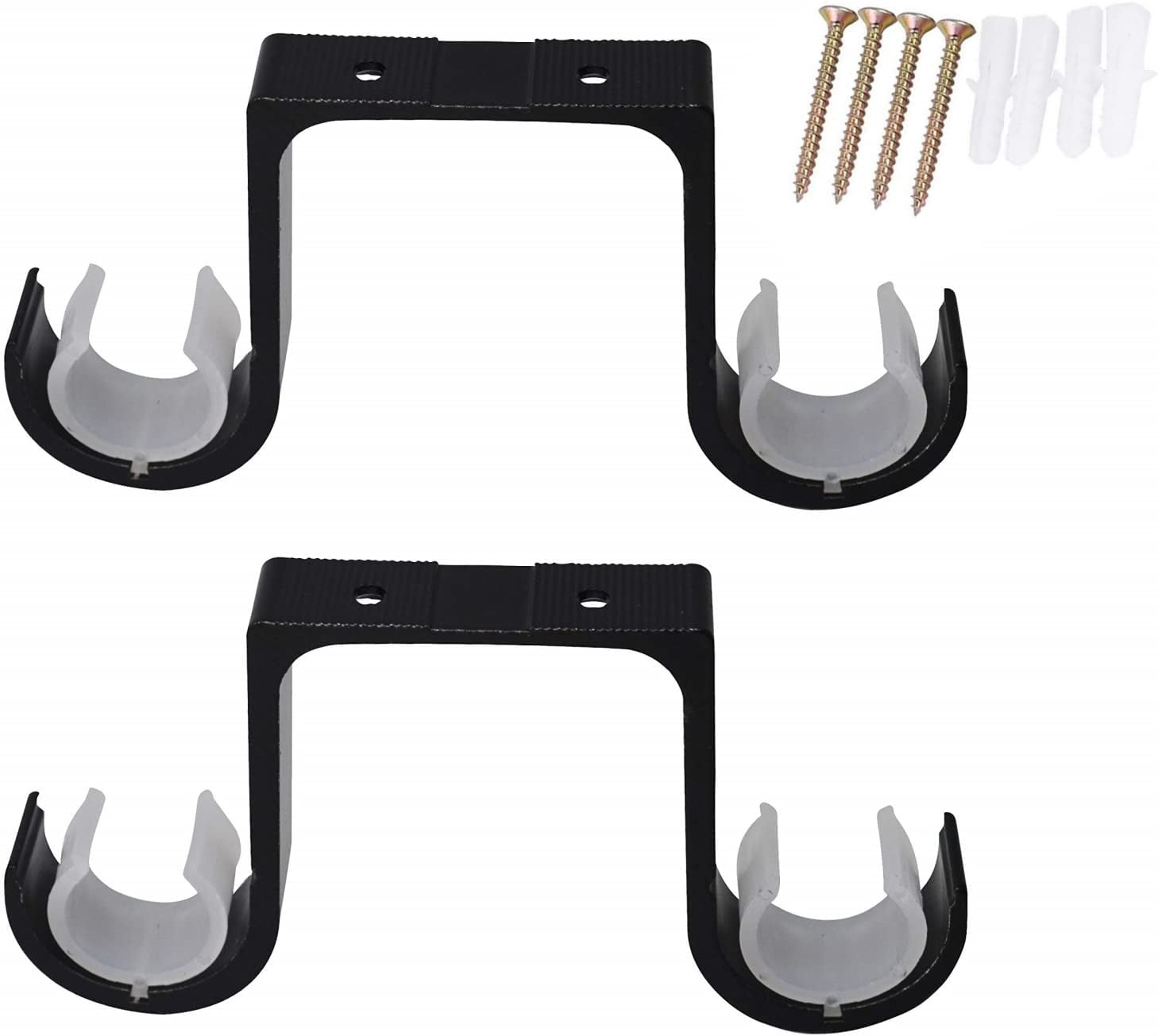 Aluminum Alloy Ceiling Mounted Curtain Brackets - 2Pcs, Black - Walmart.com