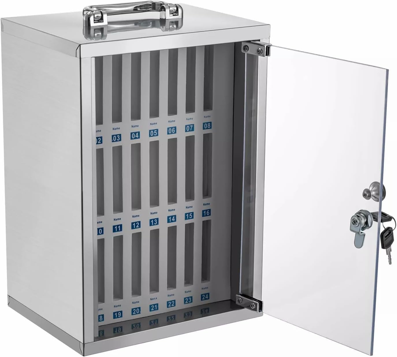 Aluminum Alloy Cell Lock Box Wall Locker - 24 Slot Cell Phone Storage ...