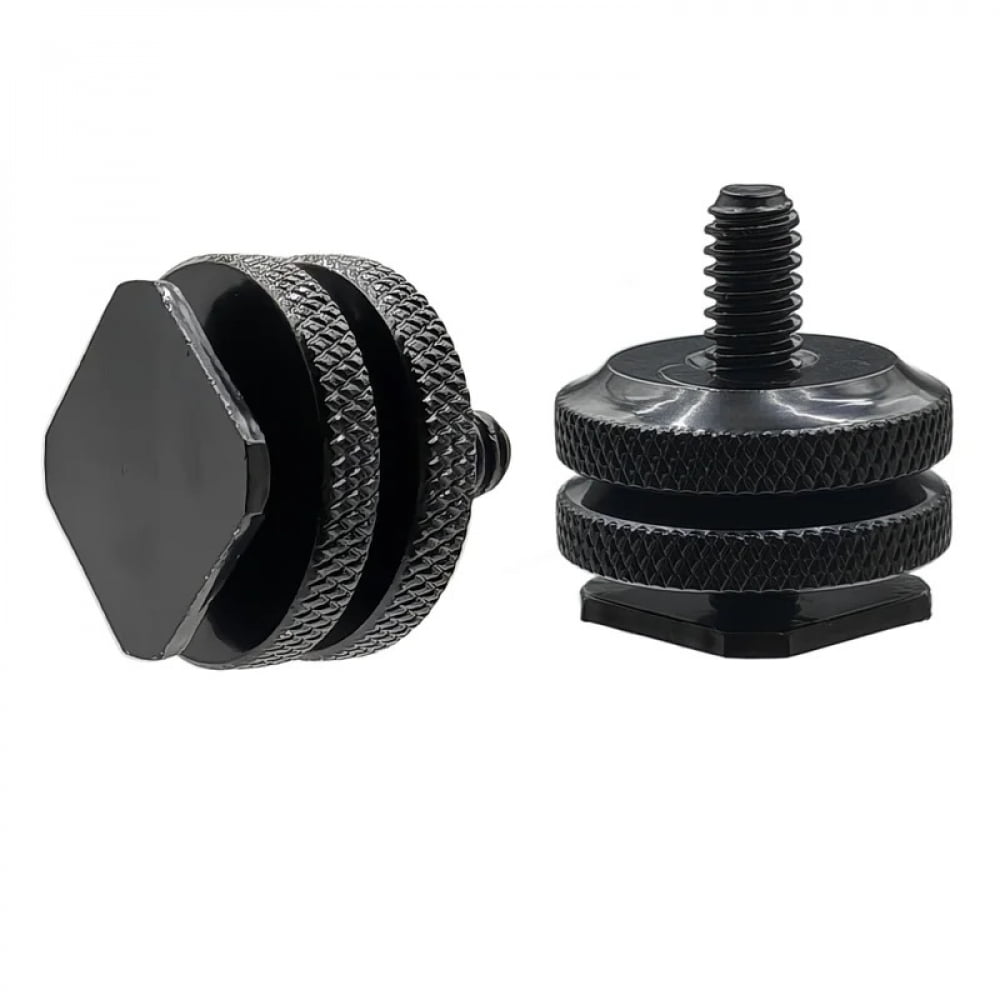 Aluminum Alloy Cold Shoe Dual Nut 1/4 Hot Shoe Mount Adapter Tripod ...
