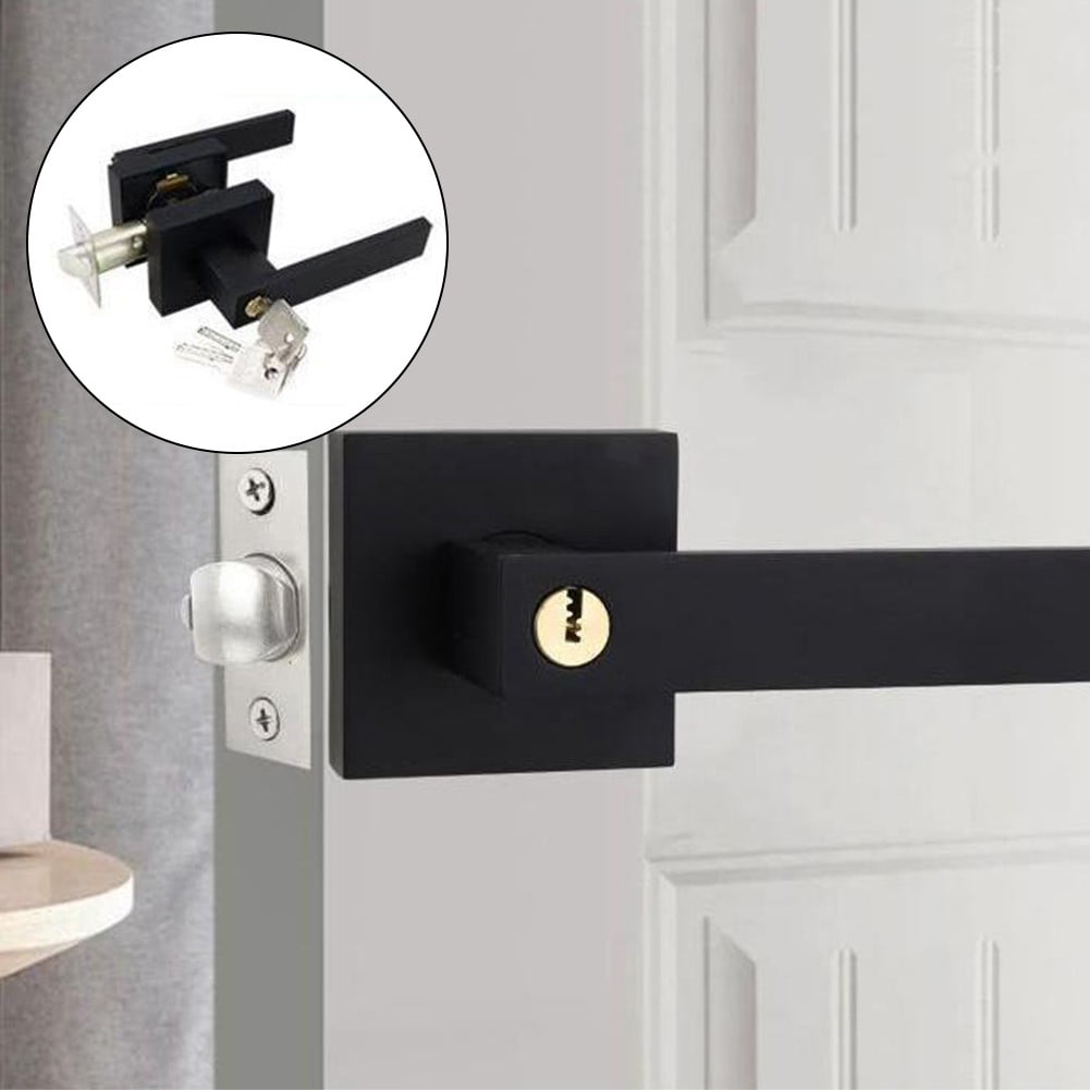 Aluminum Alloy Door Handle Square Door Lock Set With Key Door Knob For ...