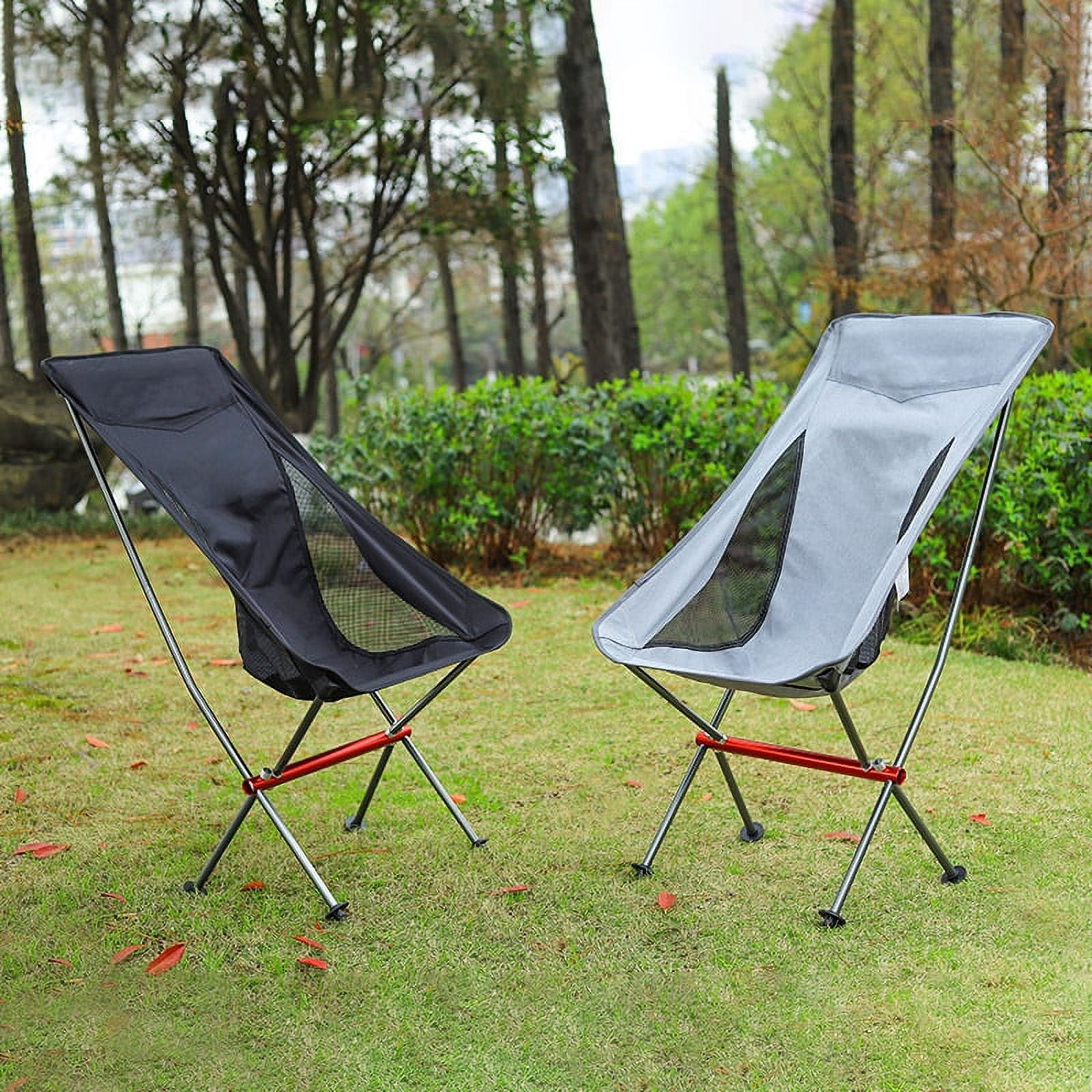 Aluminum Alloy Folding Chair Camping Beach Barbecue Moon Chair Self ...