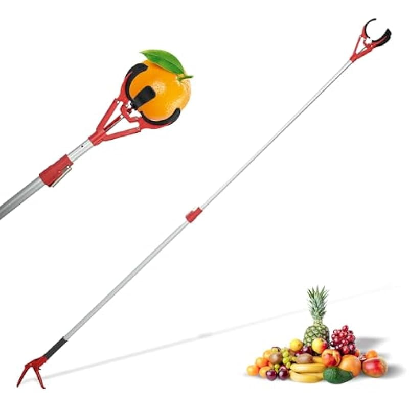 Aluminum Alloy Fruit Picker with Telescoping Pole, 4.3 to 7.5 ft Fruit ...
