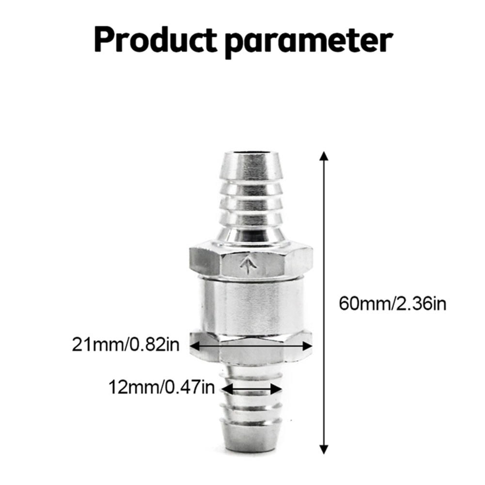 Aluminum Alloy Fuel Non-Return Check Valve 6/8/10/12Mm One-Way Petrol ...