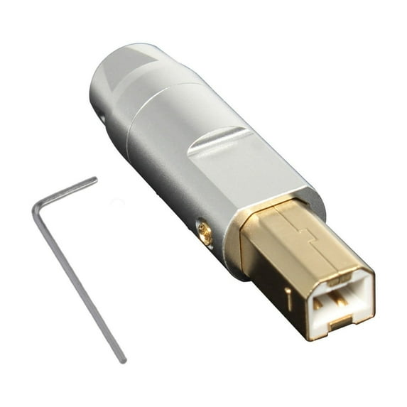Aluminum Alloy Gold-Plated USB B-Type Plug Shell For 6mm Hole Connector ...