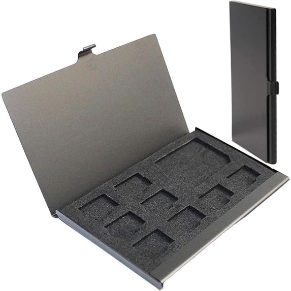 Aluminum Alloy Hard Shell 9 in 1 Memory Card Holder Case - 9 Slots for ...