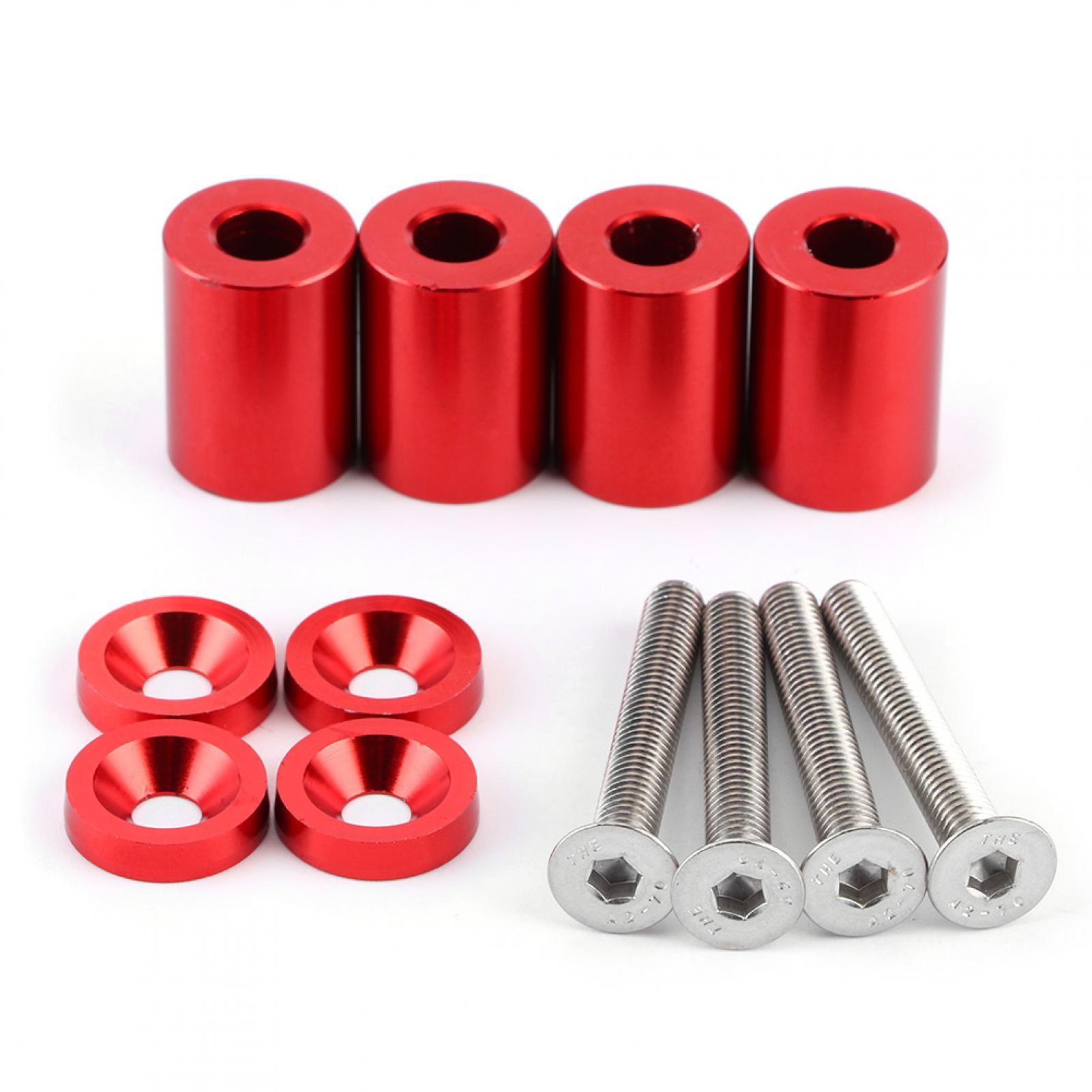 Aluminum Alloy Hood Vent Spacers Kit - Red Racing Car Bonnet Raisers ...