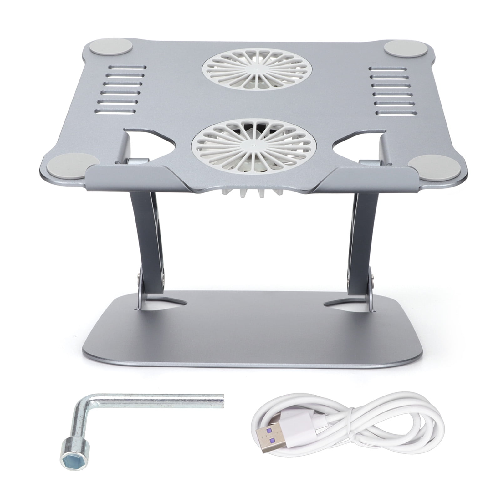 Aluminum Alloy Laptop Stand with 2 Cooling Fans Foldable Adjustable ...