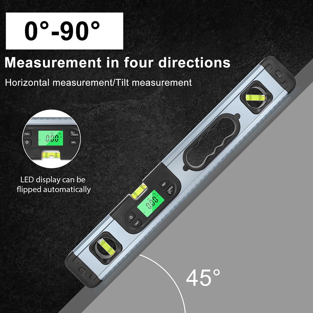 Aluminum Alloy Level Ruler Digital Protractor Inclinometer Level 90 ...