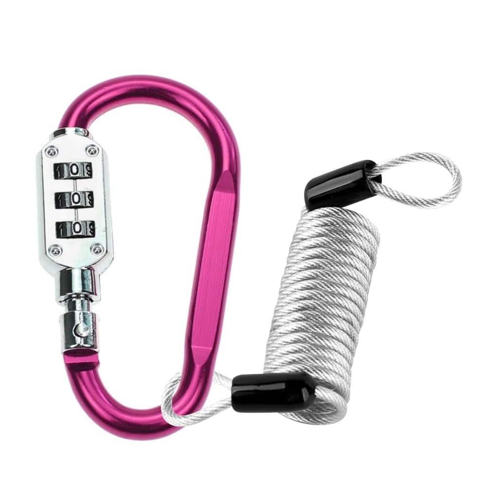 Aluminum Alloy Lock Carabiner Resettable 3 Dial Digit Combination ...