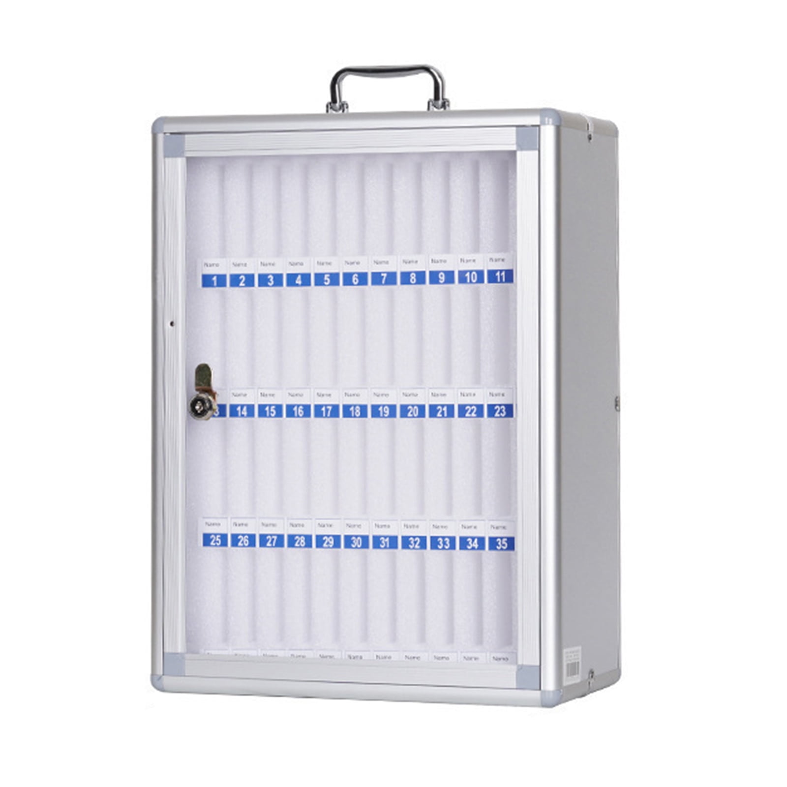 Aluminum Alloy Lockable Phone Container Wall Mounted Multi Slot Cabinet ...