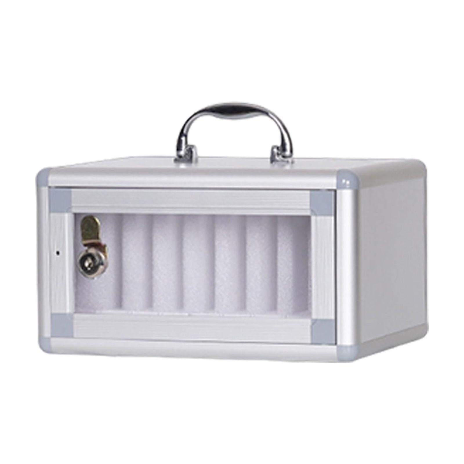 Aluminum Alloy Lockable Phone Container Wall Mounted Multi Slot Cabinet ...