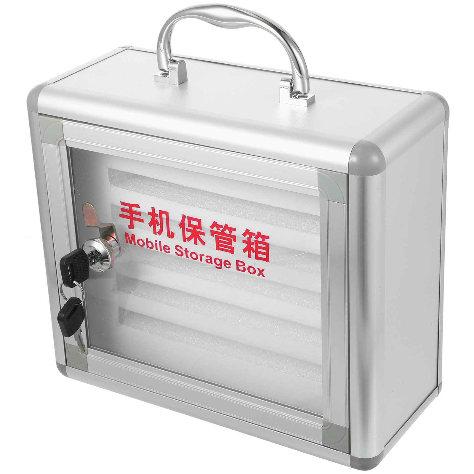 Aluminum Alloy Lockable Transparent Acrylic Mobile Phone Storage Box ...