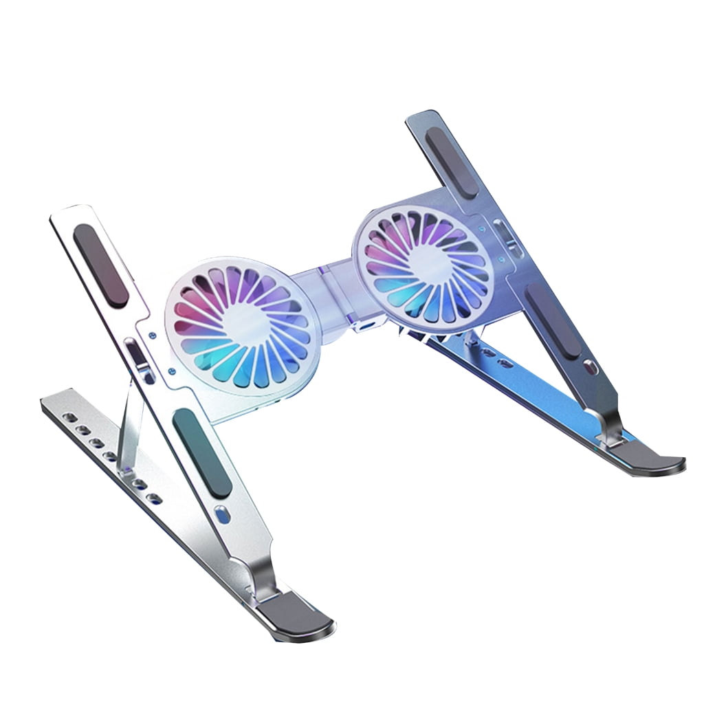 Aluminum Alloy Notebook Holder with RGB Lights Foldable, Cooling Fan ...