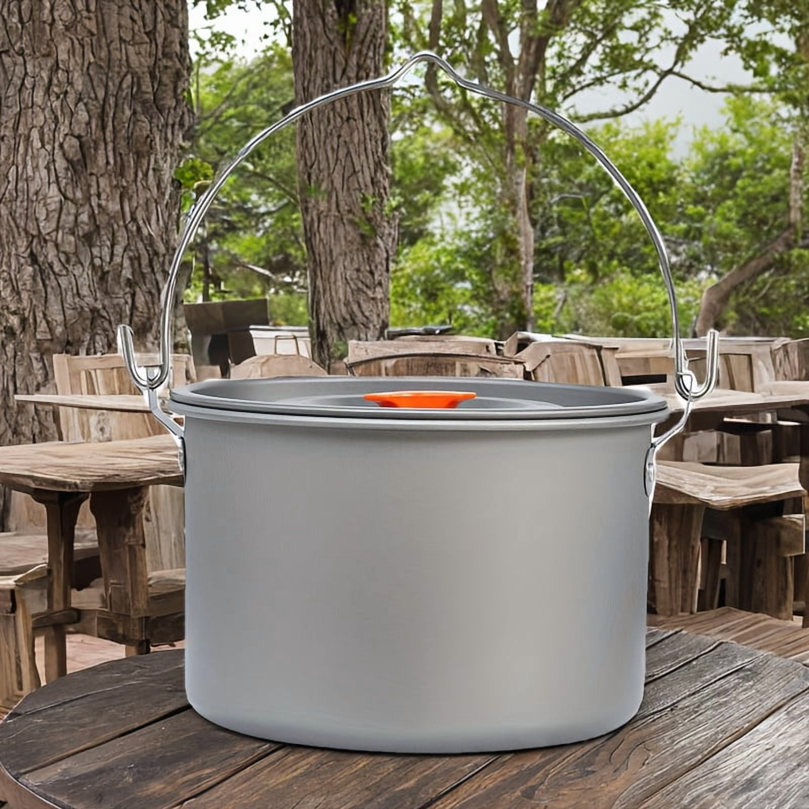 Aluminum Alloy Outdoor Picnic Single Pot Set, Grey Hanging Pot with ...