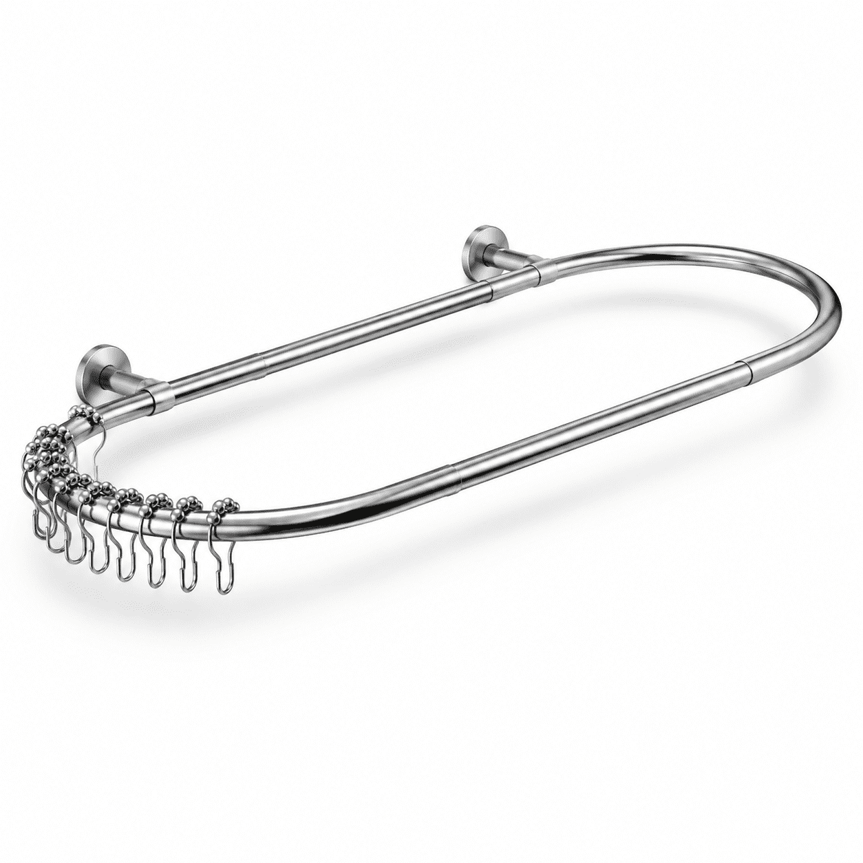 Aluminum Alloy Oval Shower Curtain Rod Hoop Square Shape Bathroom For ...