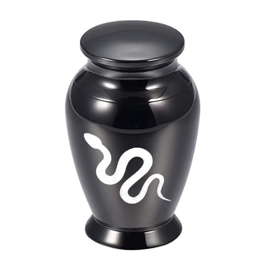 Aluminum Alloy Pet Memorial Urn with Snake Print Waterproof Animal ...