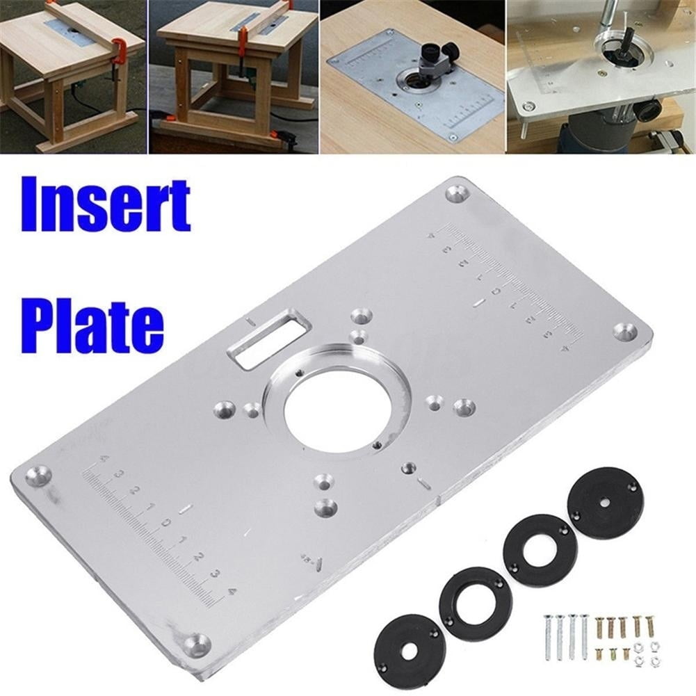 Aluminum Alloy Router Table Insert Plate with 4 Rings and Screws for ...