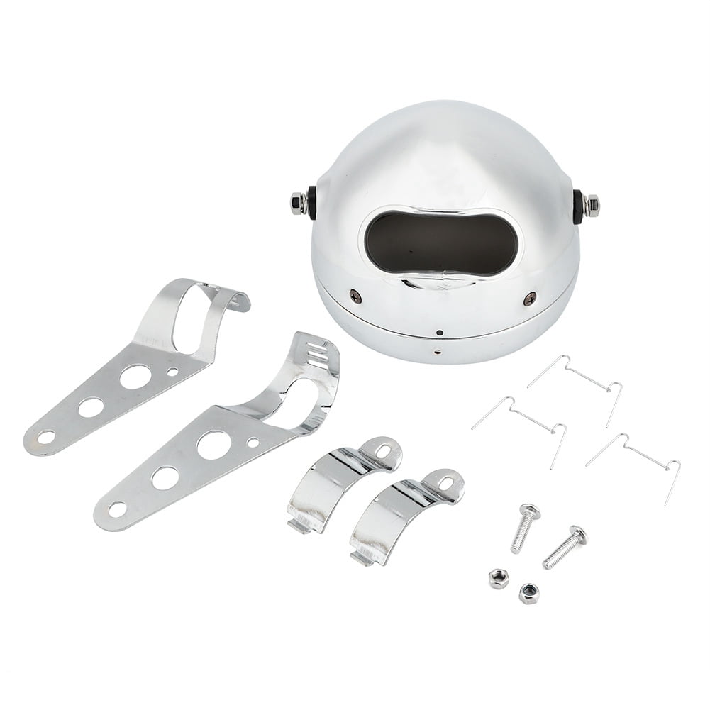 Aluminum Alloy Silver Motorcycle Headlight Bucket Housing, 5.75in, for ...