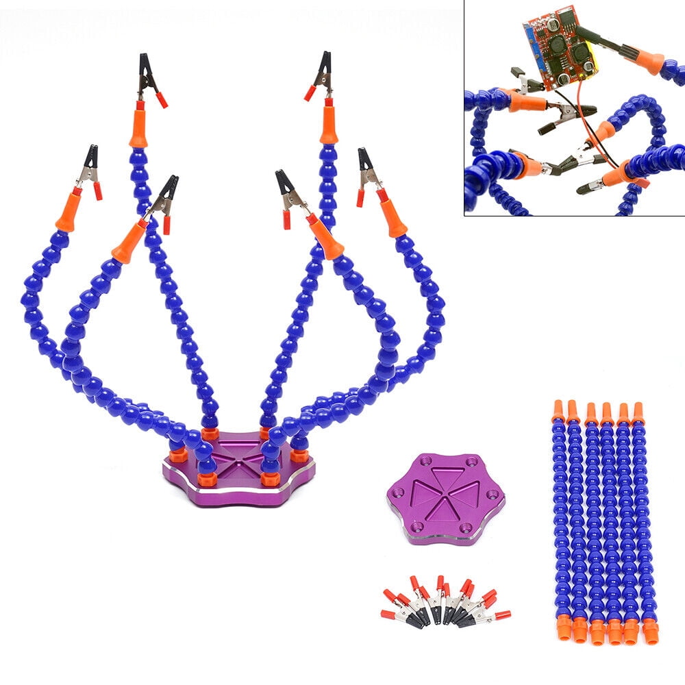 Aluminum Alloy Third Hand Soldering Solder Stand Holder Flexible Arms ...