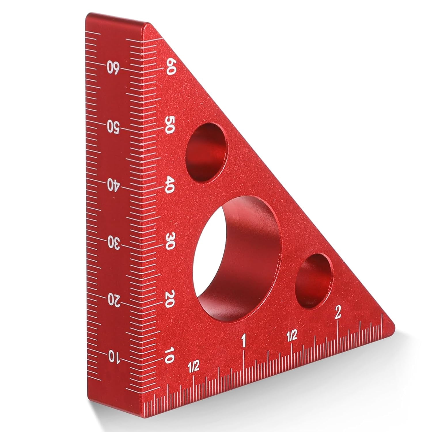 Aluminum Alloy Triangle Ruler, 45/90 Degree Layout Square with Imperial ...