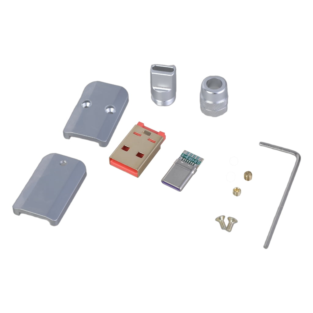 Aluminum Alloy USB Type C Connector DIY Repair Kit for 6.0mm Cable DIY ...