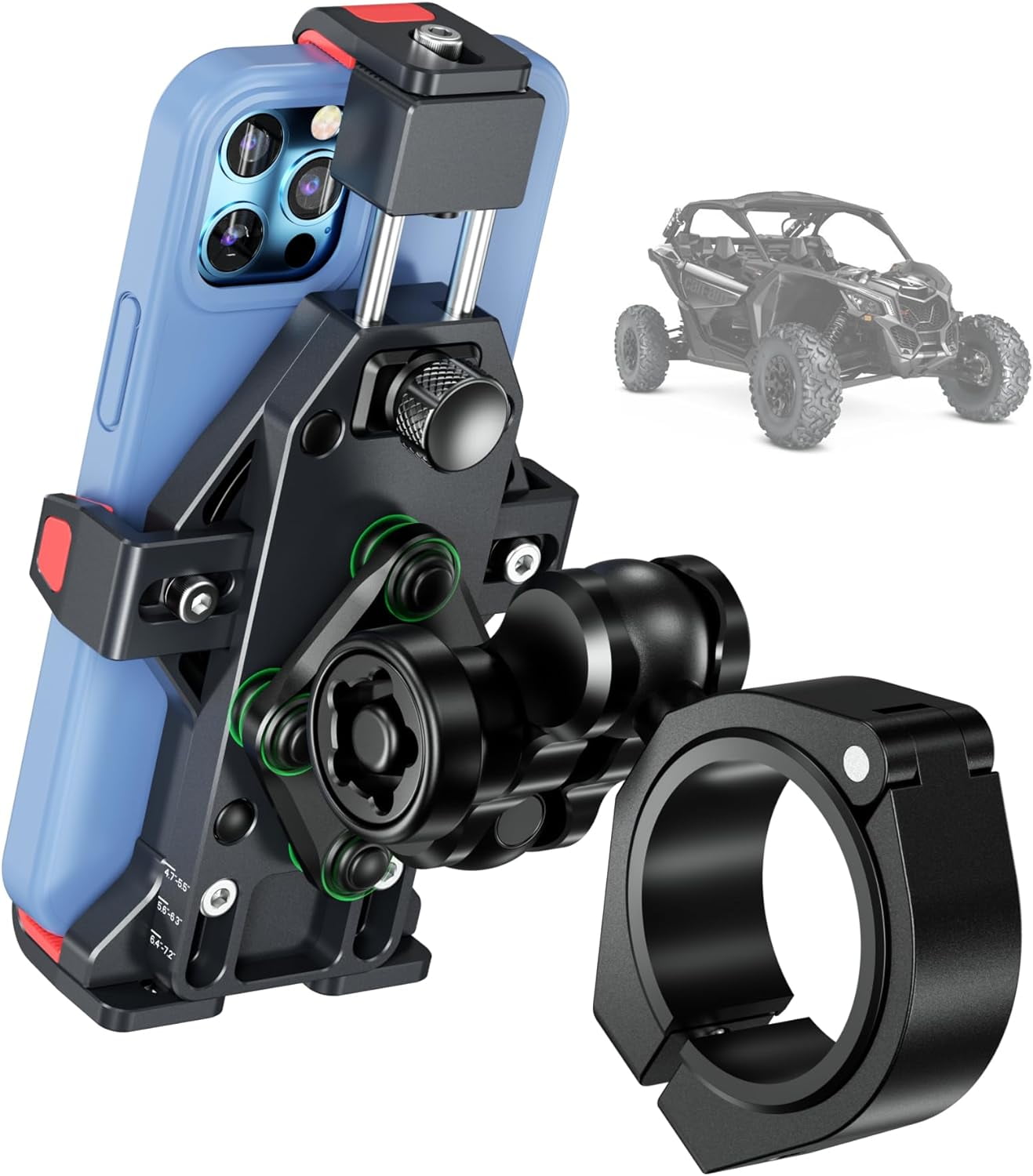 Aluminum Alloy UTV Phone Holder with Vibration Dampener & High-Speed ...