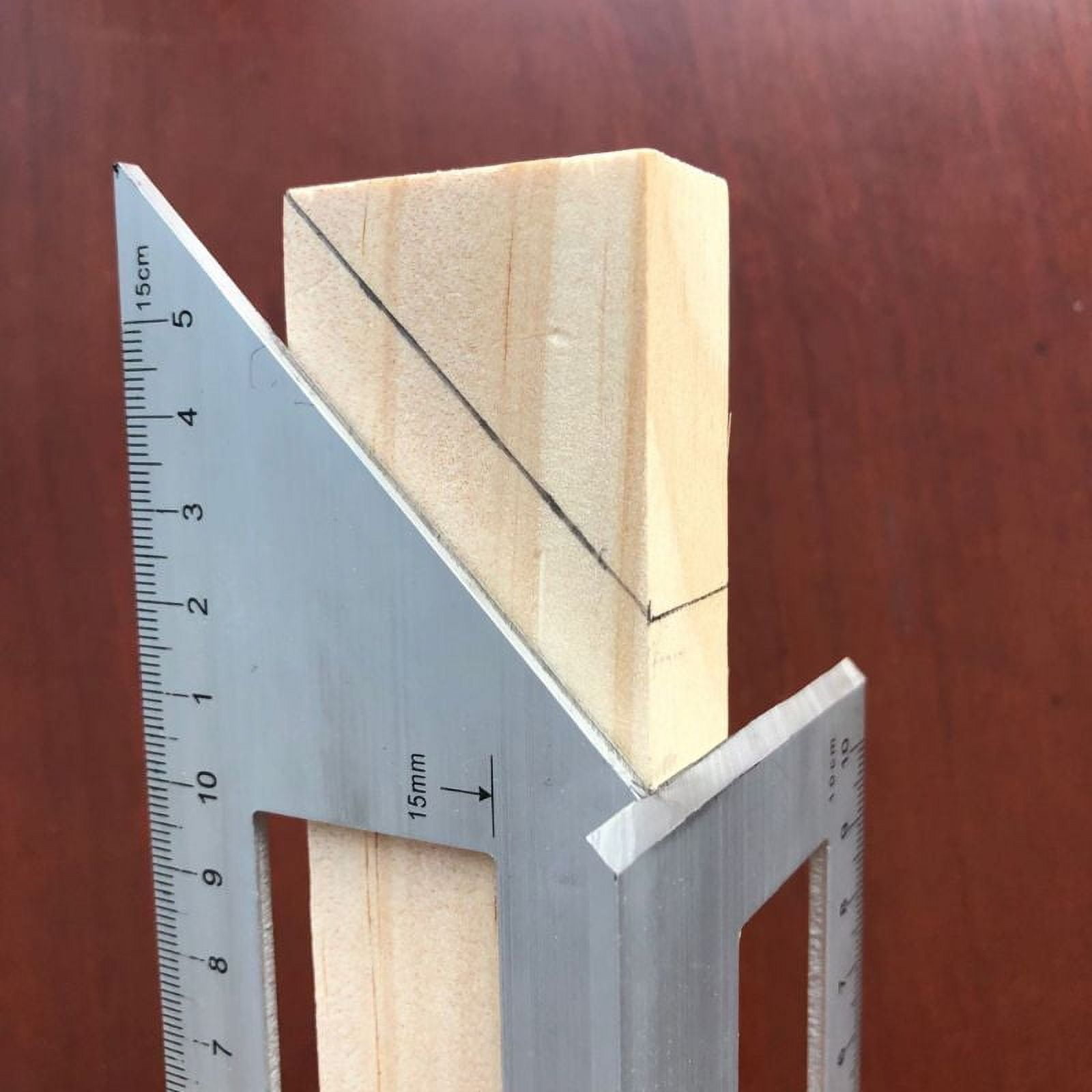 Aluminum Alloy Wooden Square Multifunction Ruler 45 90 Degree Gauge ...