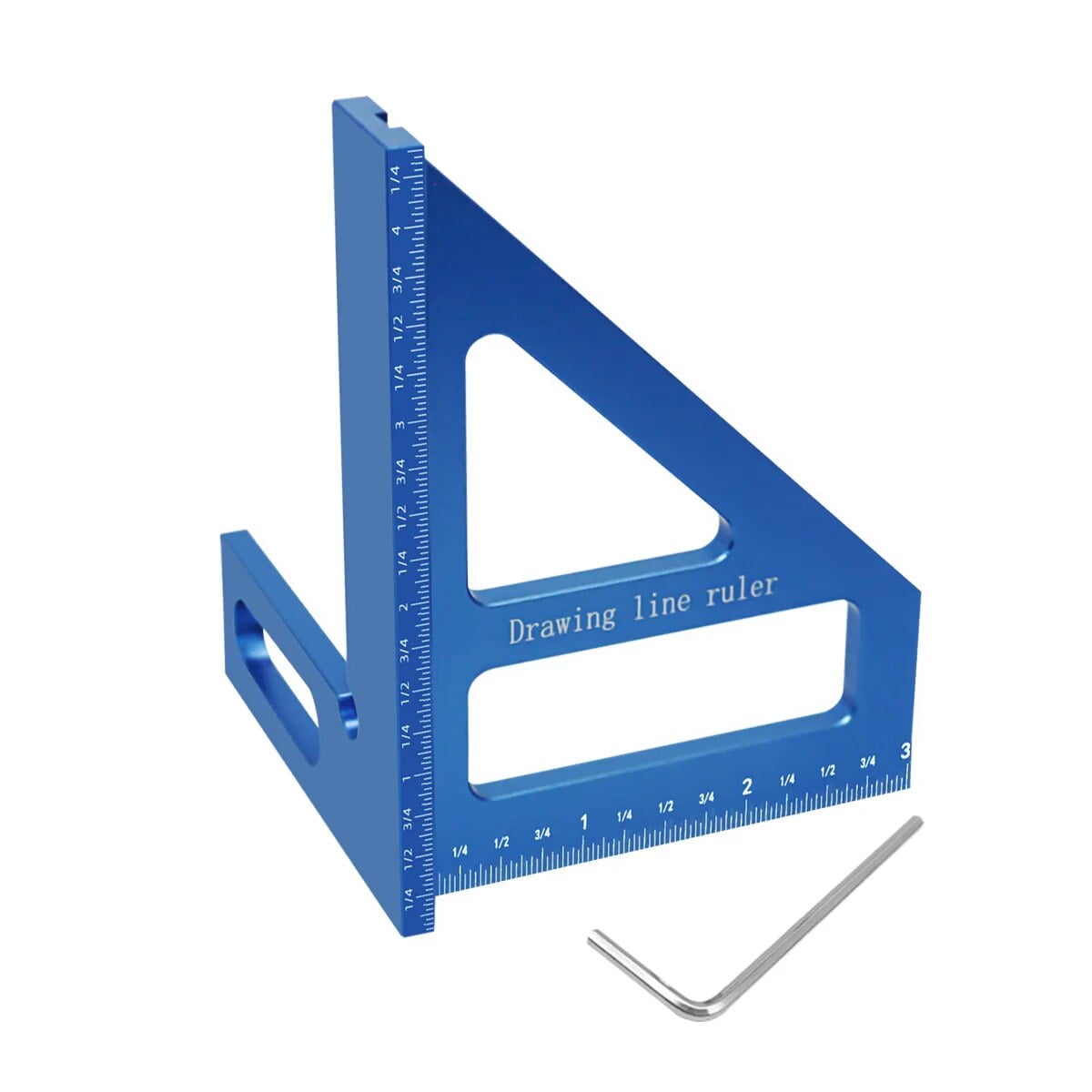 Aluminum Alloy Woodworking Ruler Triangle Square 45 90 Degree Multi ...