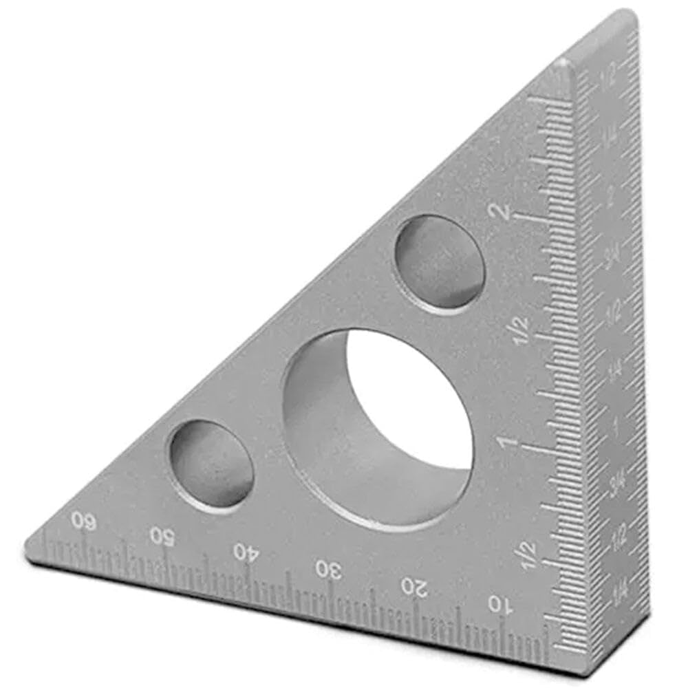Aluminum Alloy Woodworking Triangle Angle Ruler, Accurate 90° and 45 ...