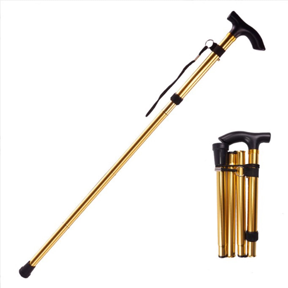 Aluminum Anti-Slip Alloy Trekking Pole Telescopic Folding Hiking Cane ...