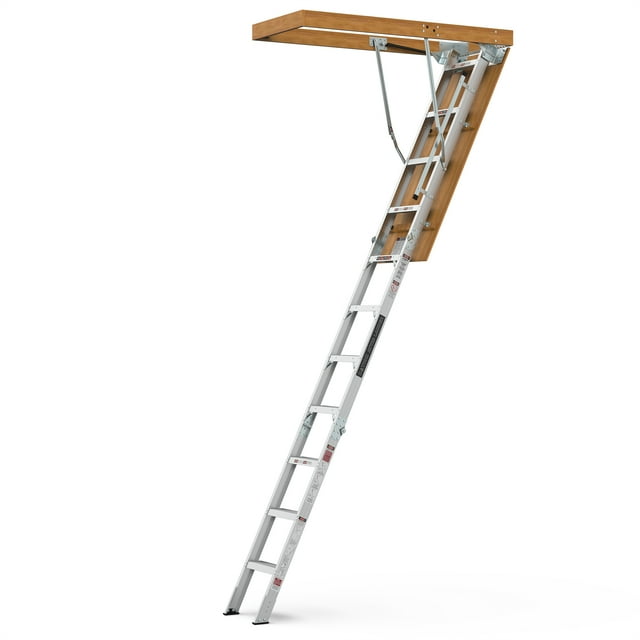 Aluminum Attic Ladder, Pull Down Loft Stairs, Folding Retractable ...