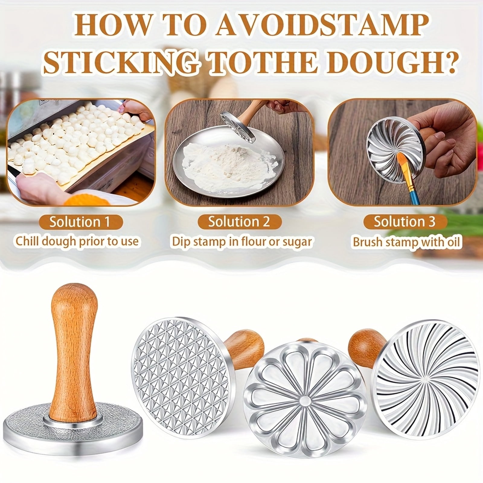 Aluminum Baking Molds Set, Sugar Cookie Stamps, Metal Stamping Kit, 3 ...