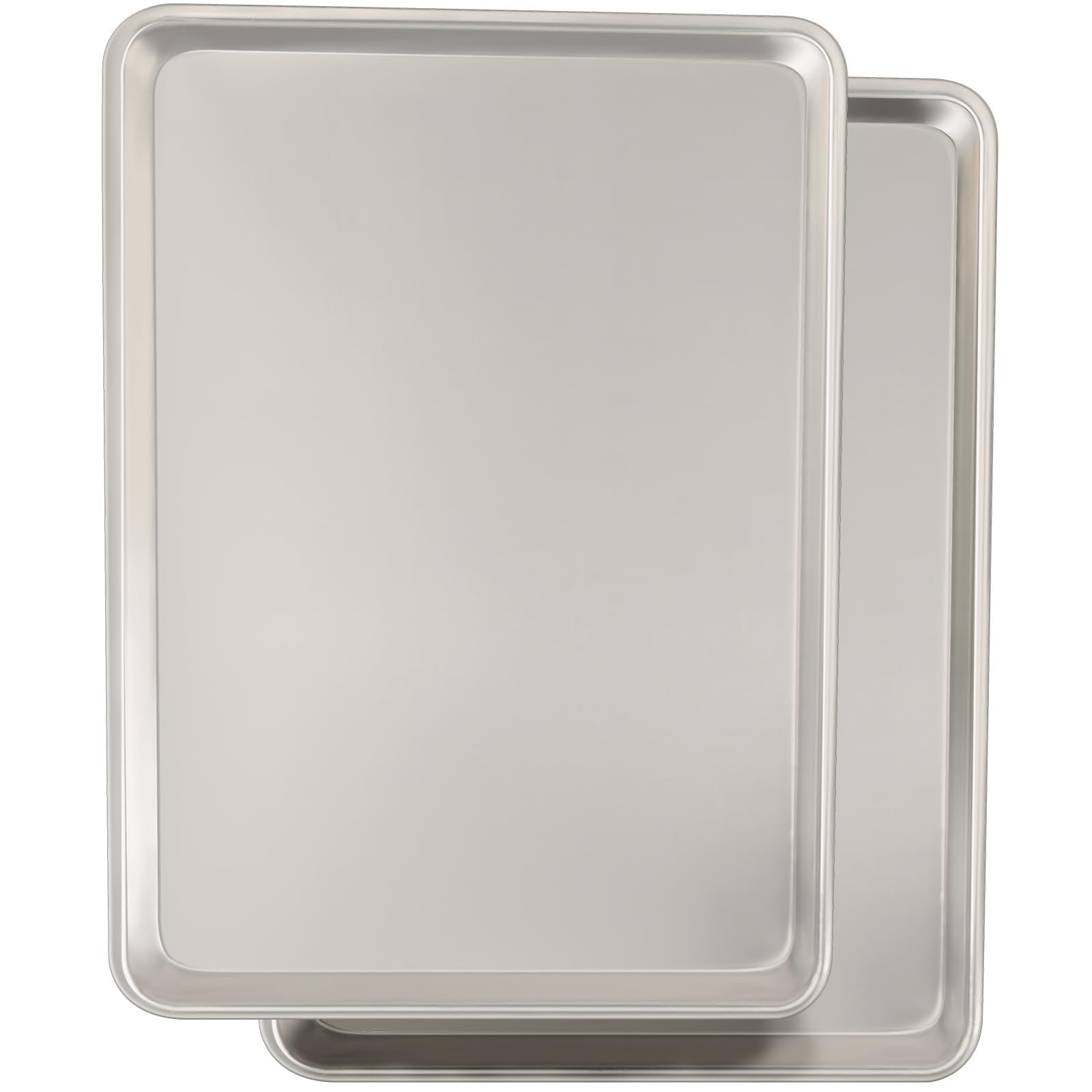 Aluminum Baking Sheet Pan 18x13in Half Size Roasting Cookie Tray 2 Pack ...