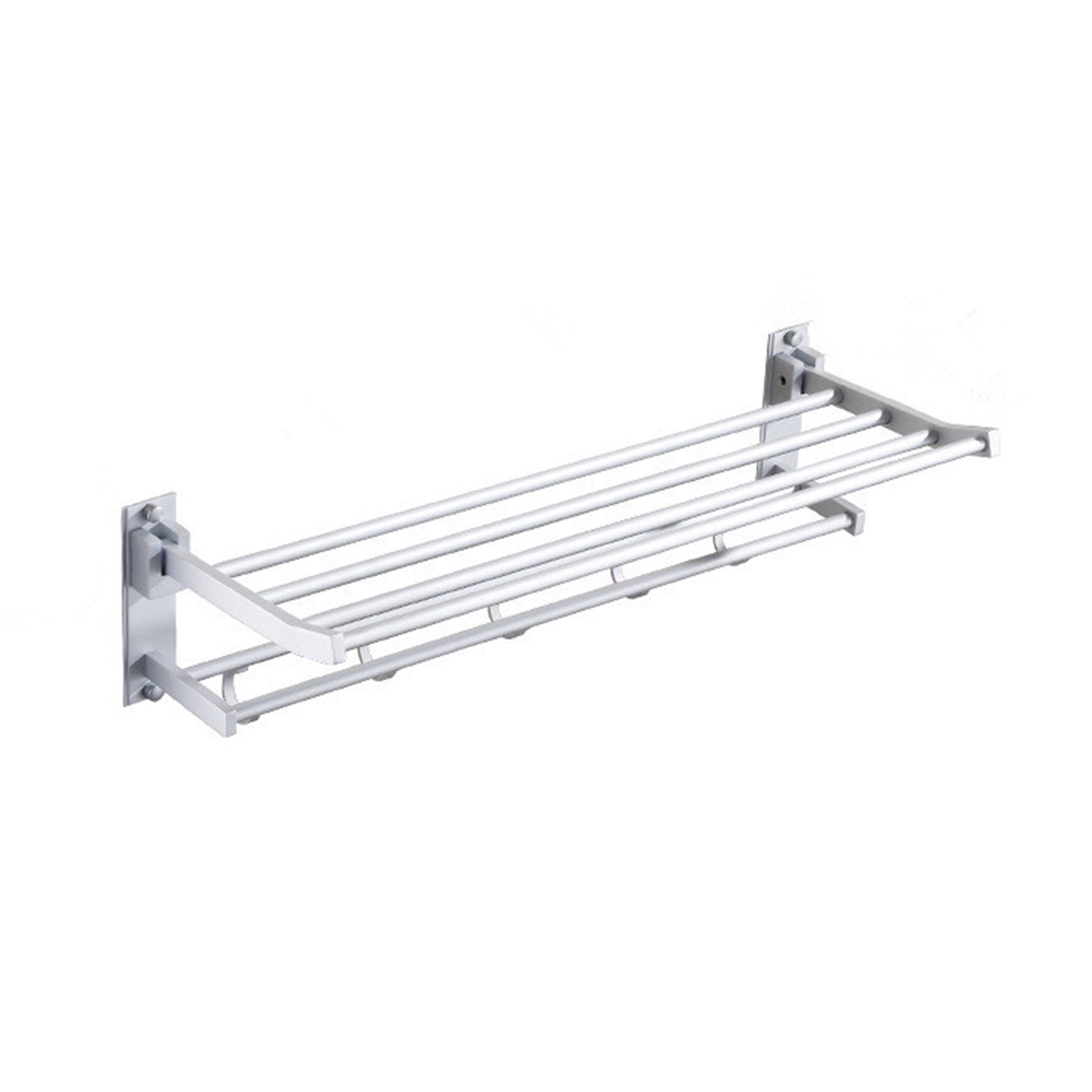 Aluminum Bathroom Towel Rack Rod Double-layer Towel Holder Foldable ...