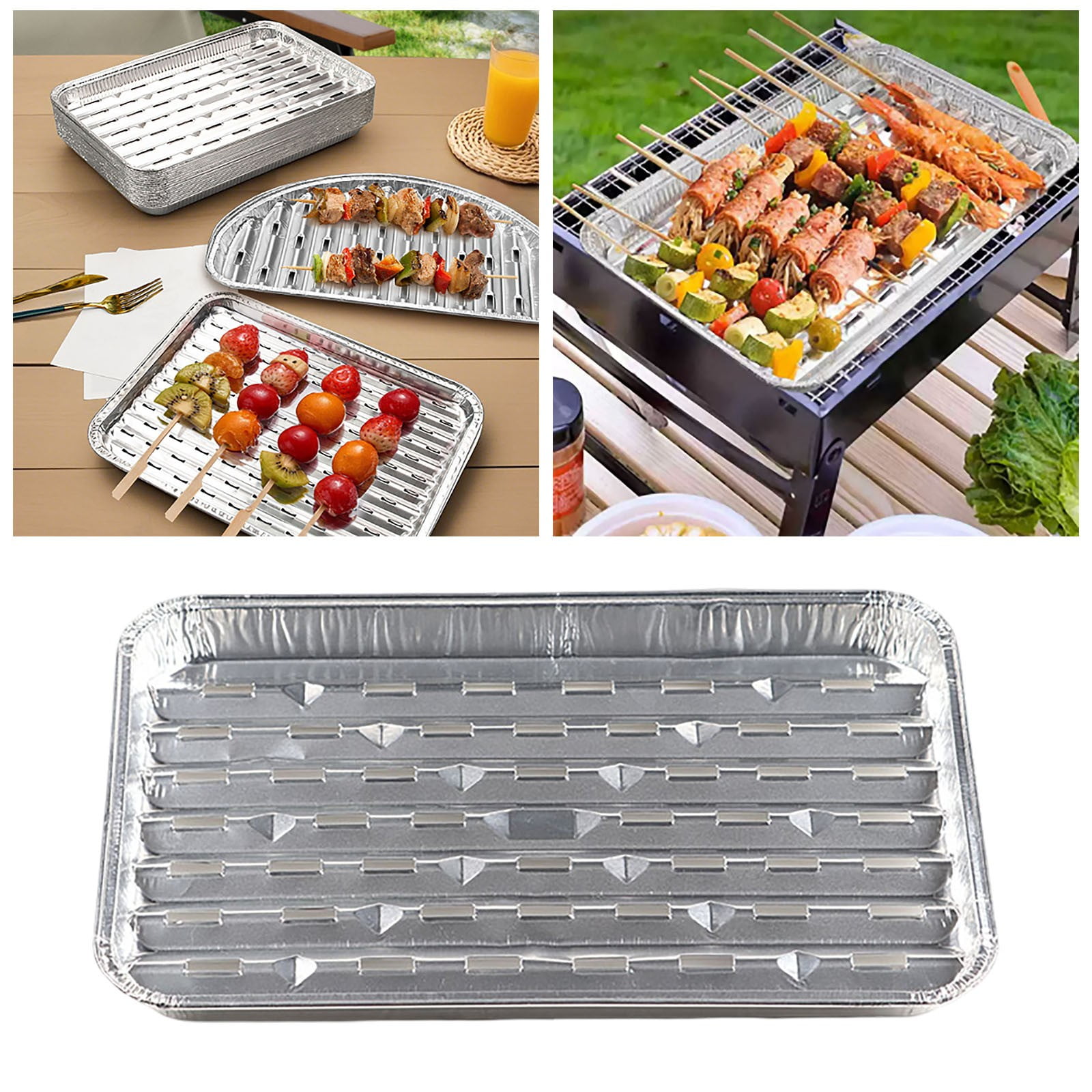 Aluminum Broiler Pan Disposable 9x13 Inch Heavy Duty Grill Liners with ...